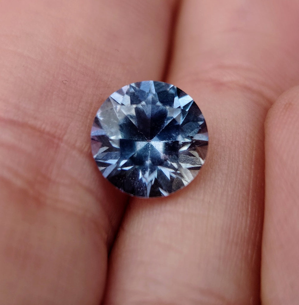 3.92ct STUNNING ALL NATURAL LIGHT BLUE ROUND MONTANA SAPPHIRE – Blaze-N ...